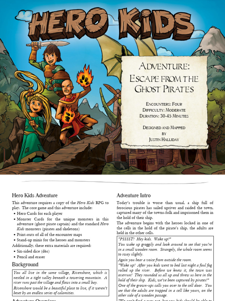 Hero Kids - Fantasy Adventure - Escape From The Ghost Pirates - Printer ...