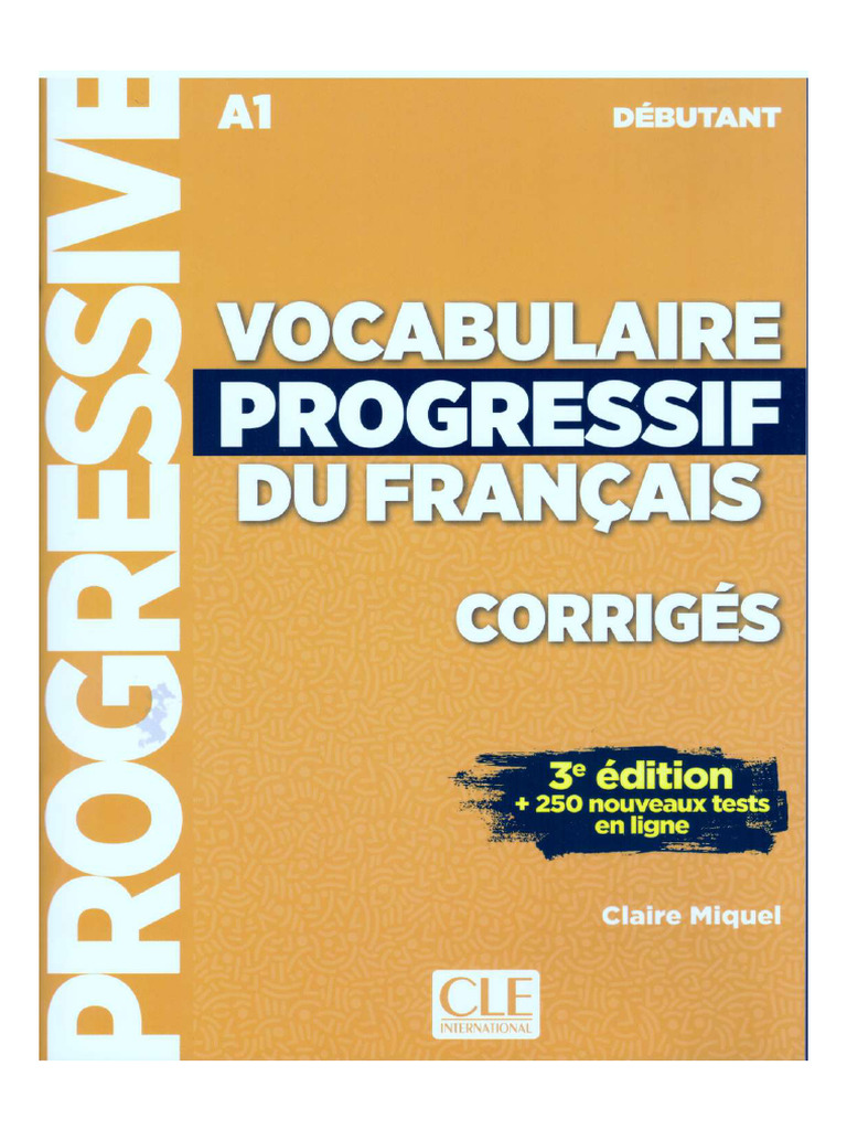 Vocabulaire Progressif Du Français - Débutant Corrigés | PDF