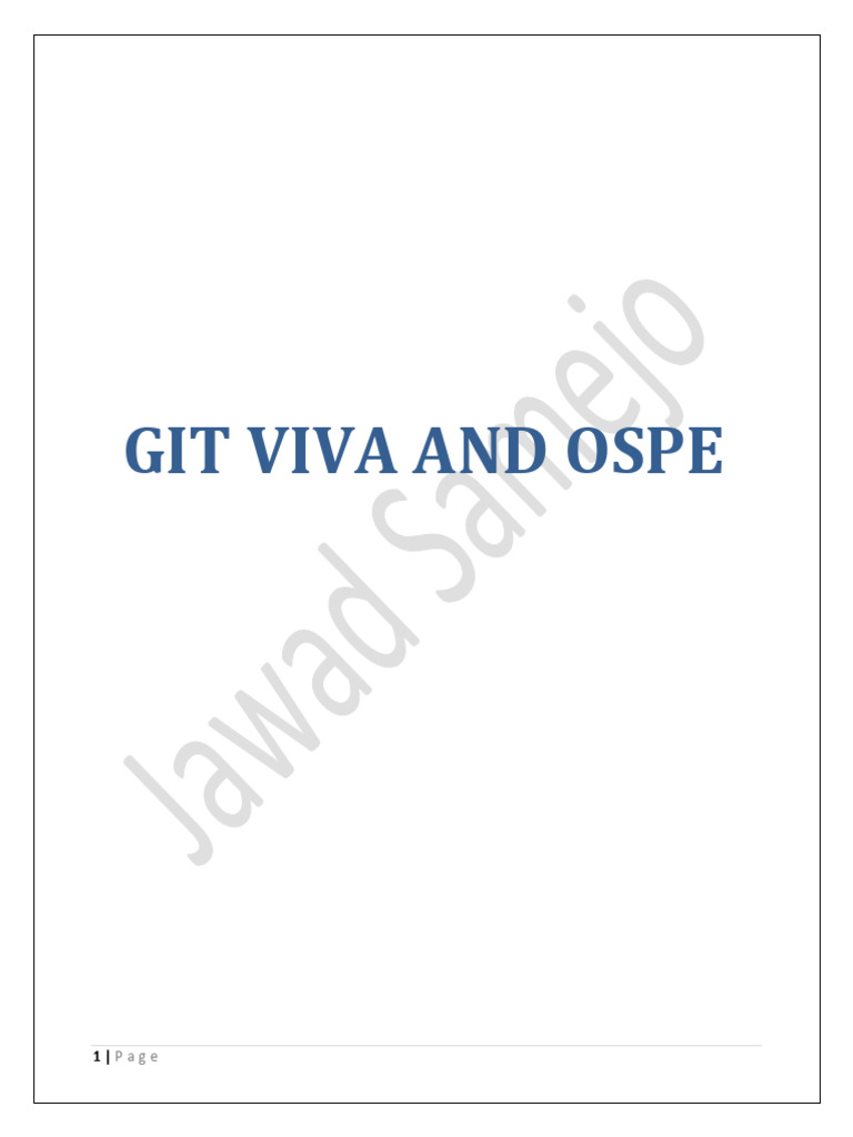GIT VIVA AND OSPE | PDF
