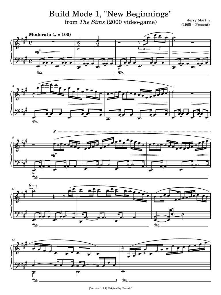 Sims 1 Build Mode Music: New Beginnings | PDF