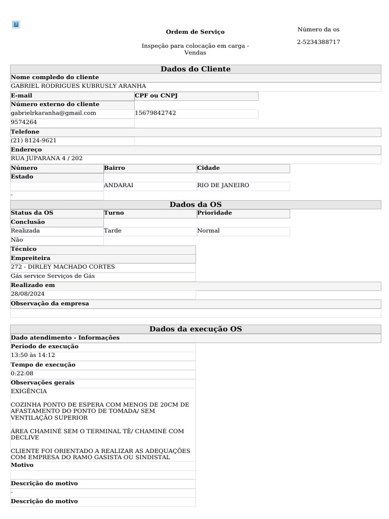 Dados Do Cliente | PDF