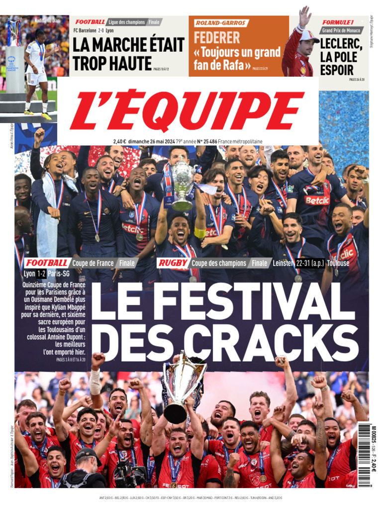 L Equipe Du Dimanche 26 Mai 2024 | PDF