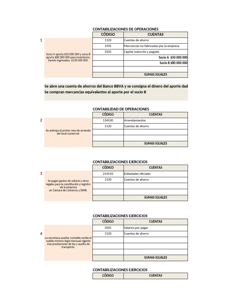 Ejercicio de Contabilidad | PDF