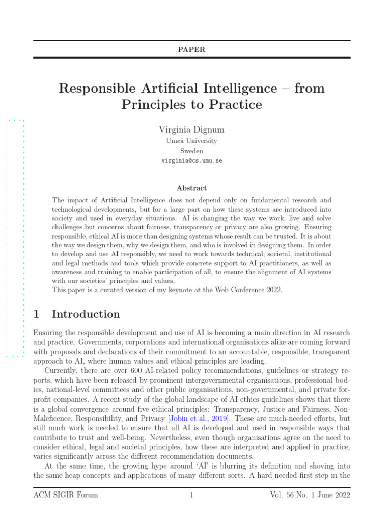 Responsible Artificial Intelligence - From Princi | PDF