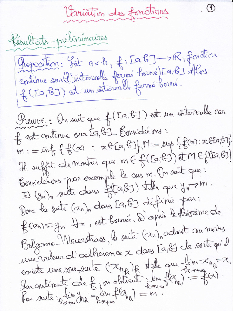 Lem-S1 Cours Variation-Fonctions | PDF