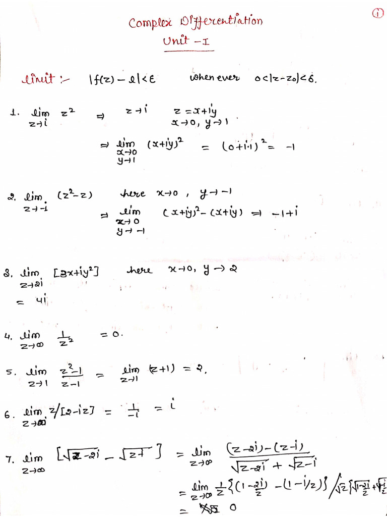 complex variable - differentiation | PDF