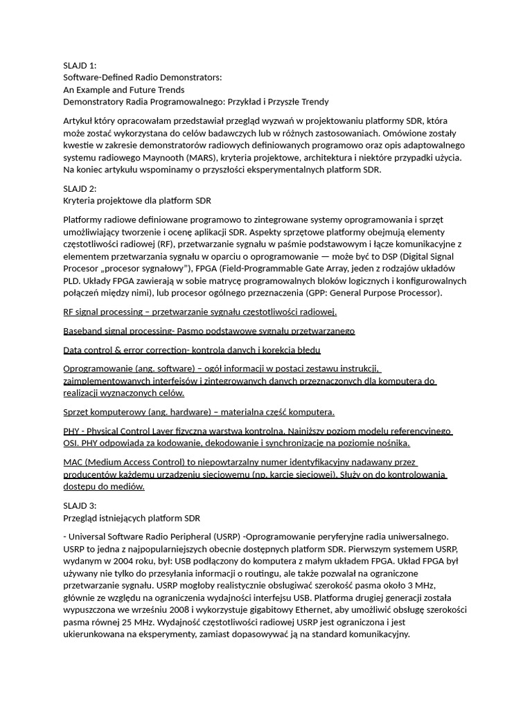 Software-Defined Radio Trends & Platforms | PDF | Software Defined ...