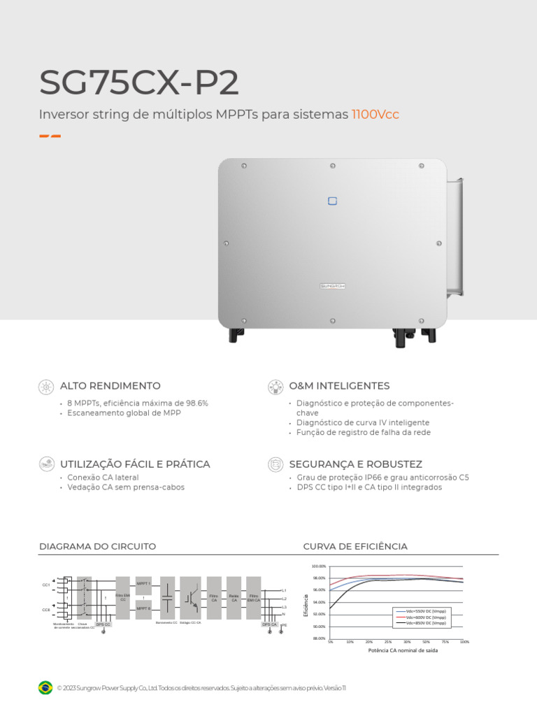 Datasheet Sungrow sg75cx p2 75kw | PDF