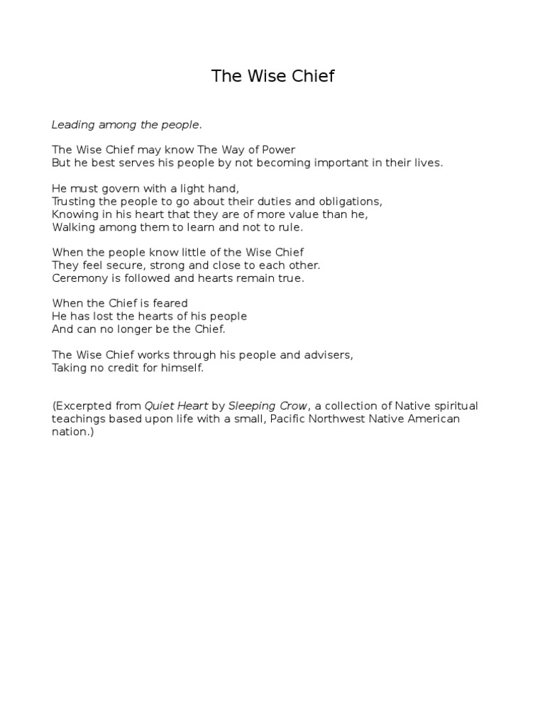 The Wise Chief | PDF | Self-Improvement