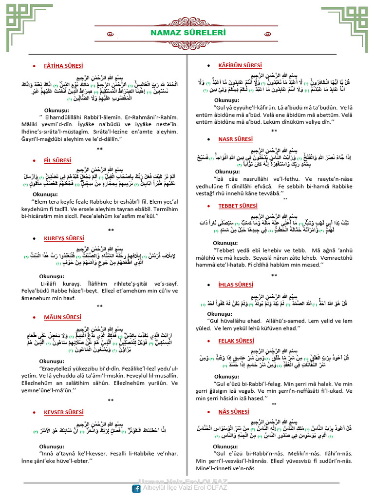 Namaz Sureleri̇ | PDF