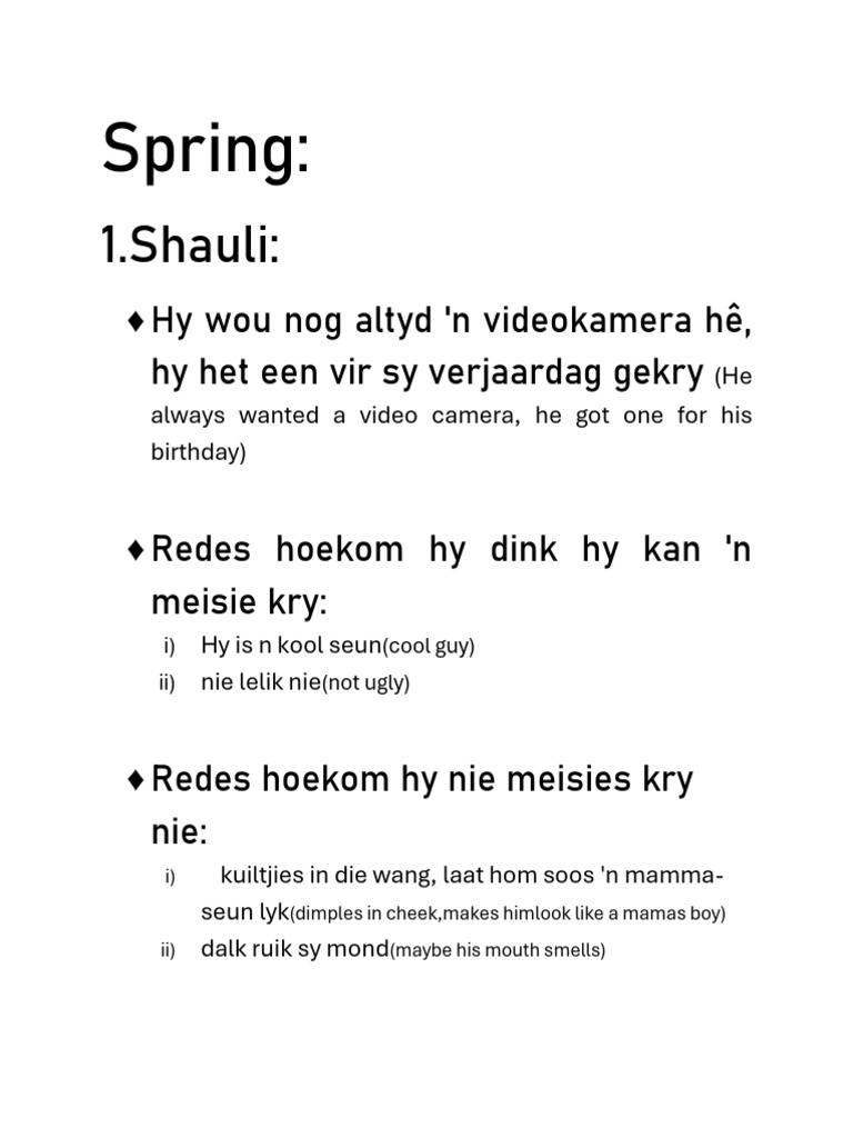 Afr Spring Notes | PDF