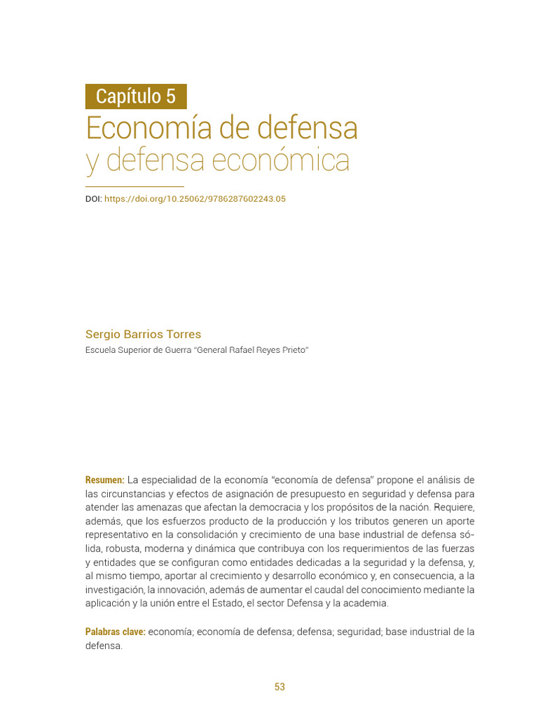 Economía de Defensa: y Defensa Económica | PDF