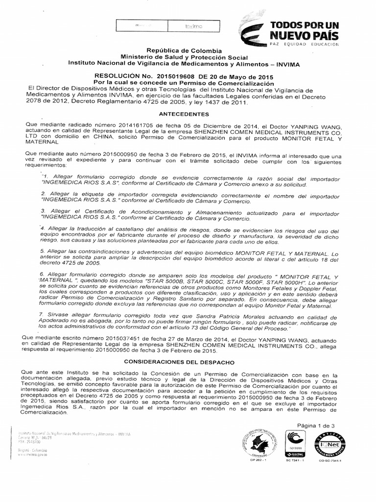 Invima Comen C21-C22 | PDF