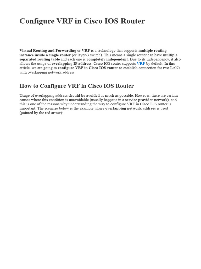 Configure Vrf In Cisco Ios Router Pdf