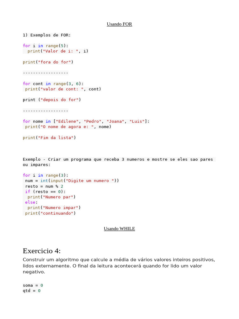 Exercicios Resolvidos Python | PDF