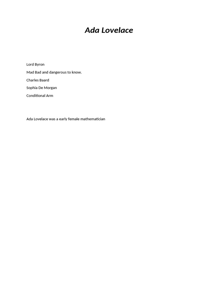 Ada Lovelace | PDF Ada Lovelace | PDF
