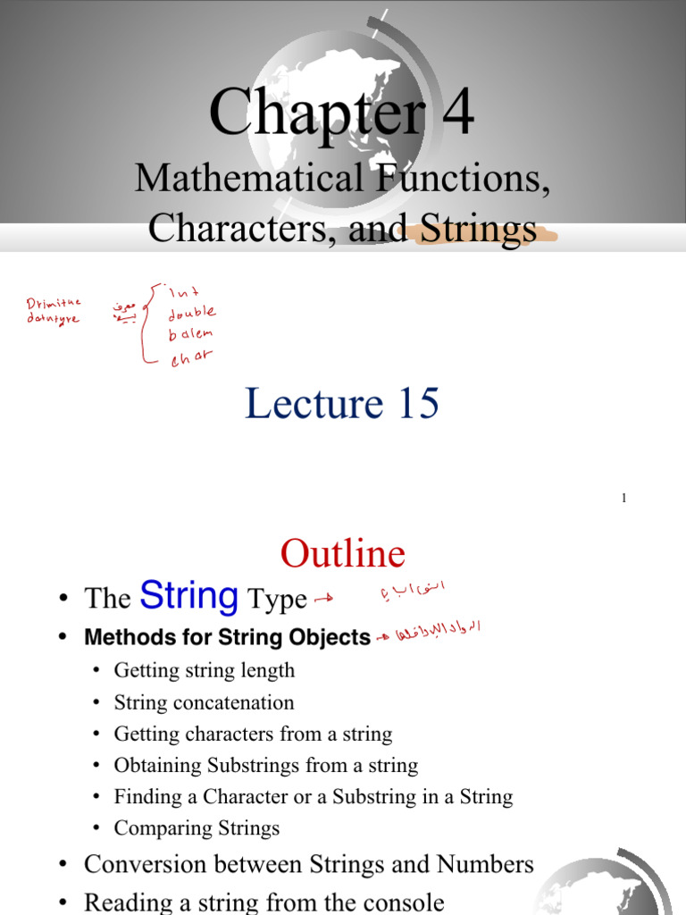 Chapter4 - Mathematical Functions, Characters, and Strings - Lecture15 ...