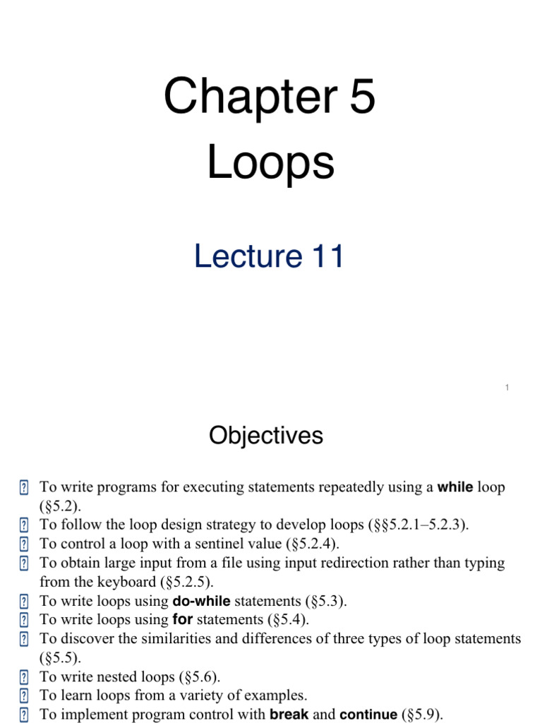 Chapter 5 Loops_Lectrue11 | PDF
