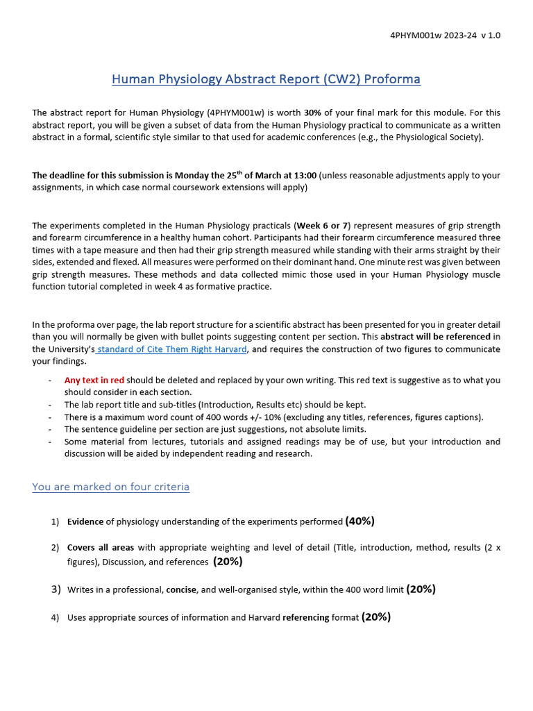 CW2 Practical Abstract Proforma 2 | PDF