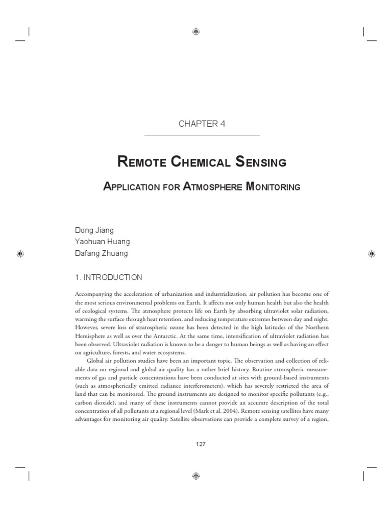 Remote Chemical Sensing | PDF | Lidar | Atmosphere Of Earth