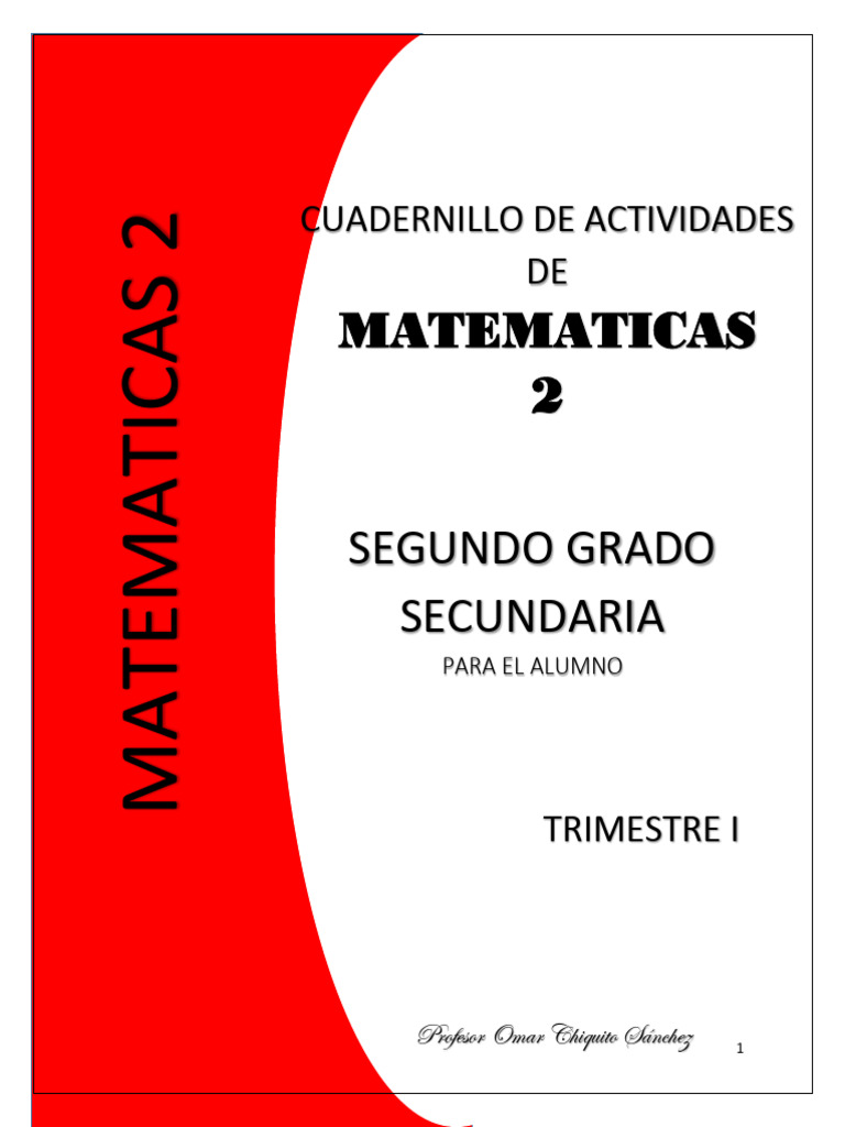 2o 1T ALUMNO-CUADERNILLO DE MATEMATICAS 1ER T | PDF