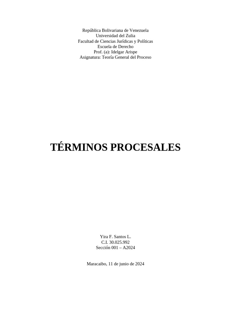 Terminos Procesales | PDF