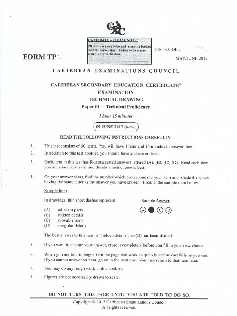 TD CXC Past Paper | PDF