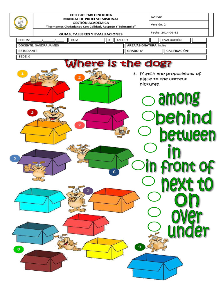 Guia06 Prepositions | PDF