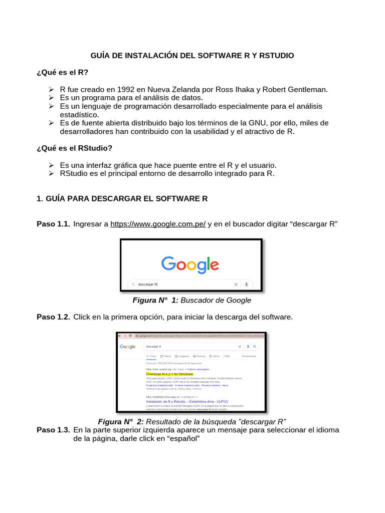 Guía de Instalación Del R y Rstudio | PDF