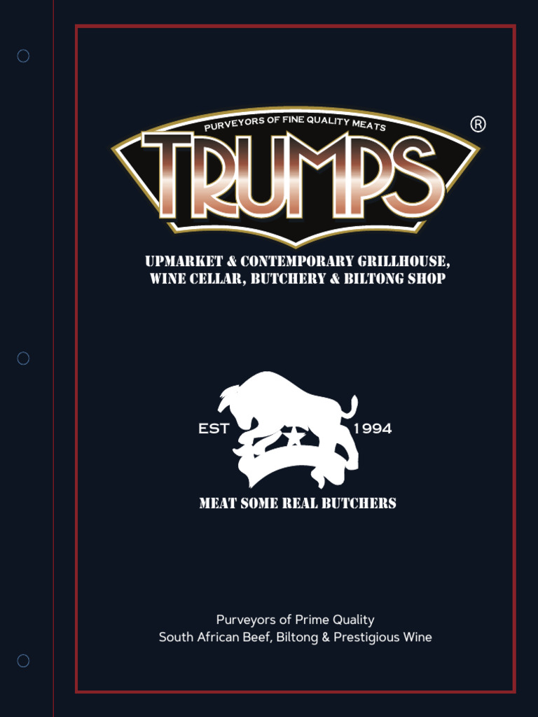 Trumps Grillhouse Menu & Offerings | PDF | Hamburgers | Cooking, Food ...
