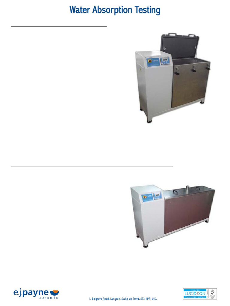 Water Absorption Tester - VSVD Series | PDF