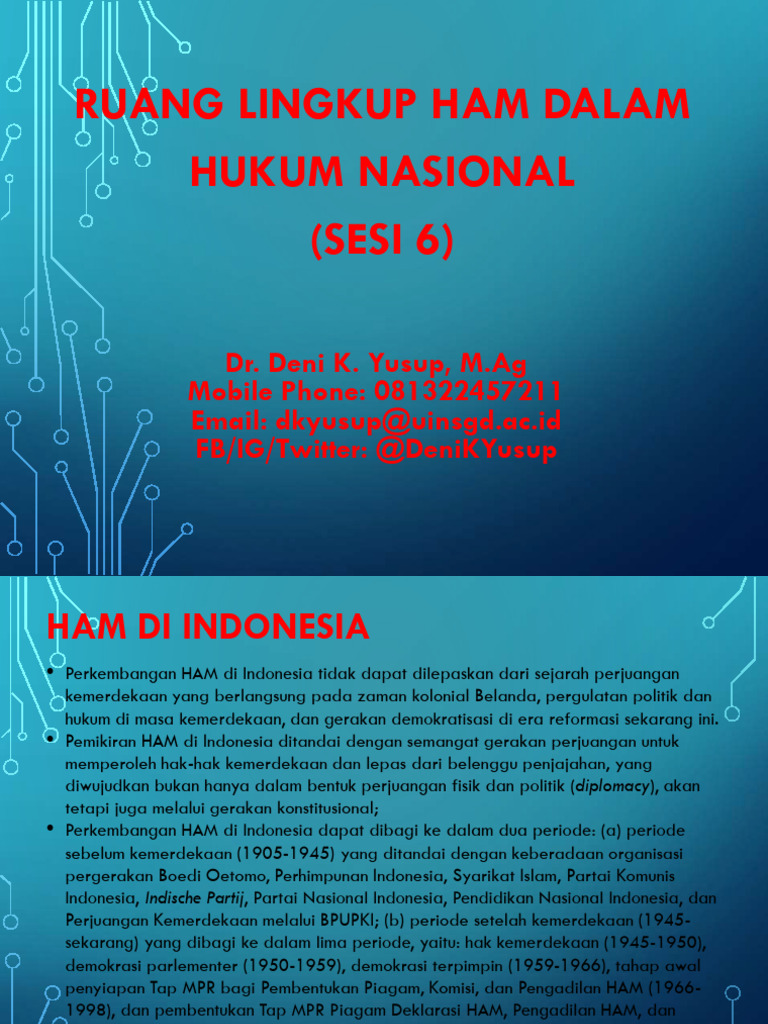 Ruang Lingkup HAM Dalam Instrumen Hukum HAM Nasional | PDF