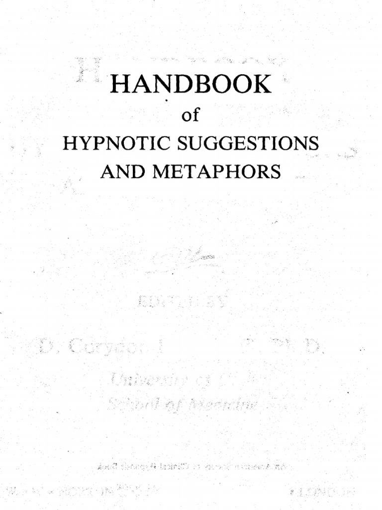 (Ebook - Hypnosis) Handbook of Hypnotic Suggestions and Metaphor ...
