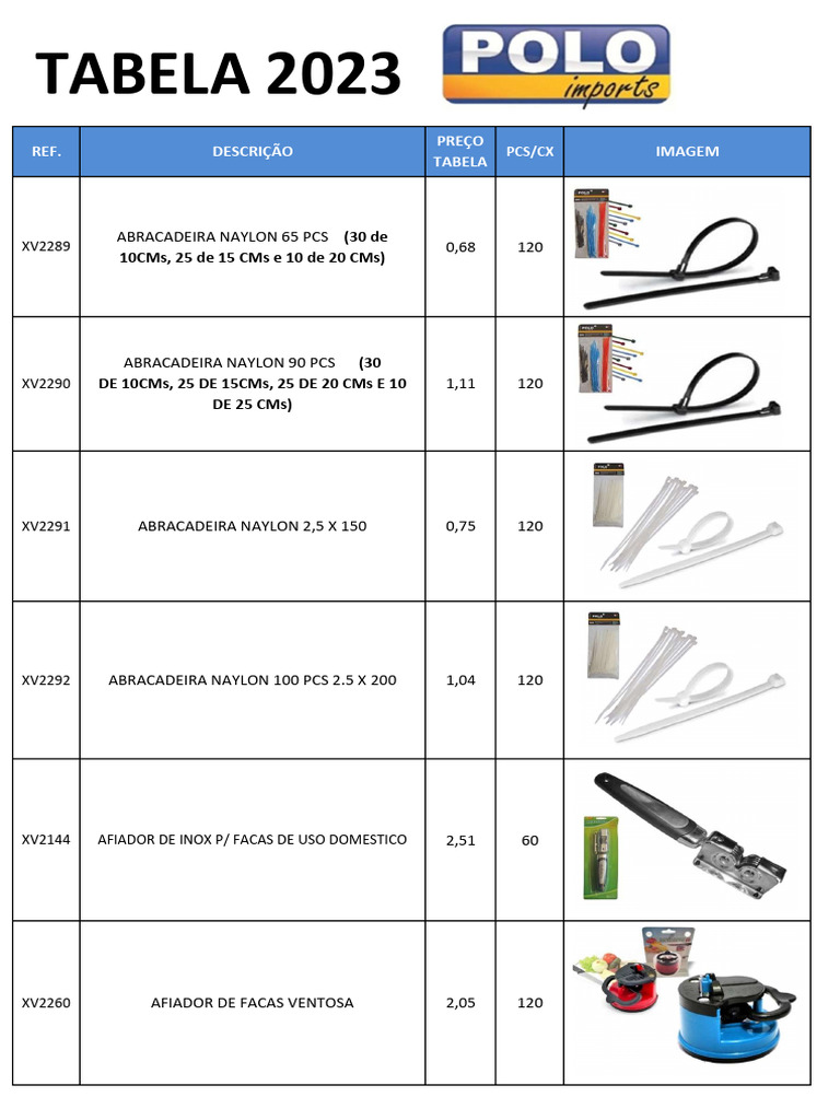 TABELA POLO IMPORTS (14-11) | PDF