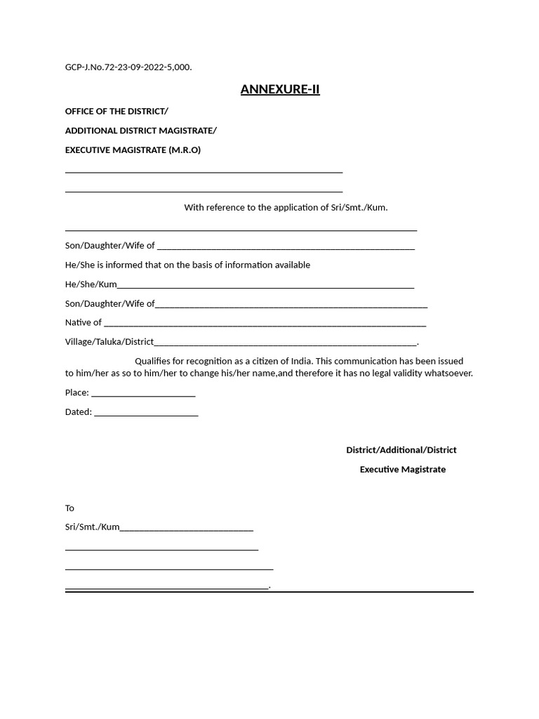 Annexure II | PDF