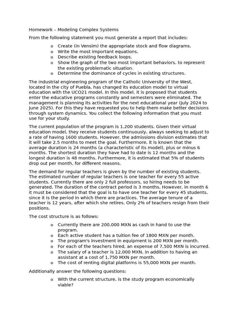 Homework - Modeling Complex Systems | PDF