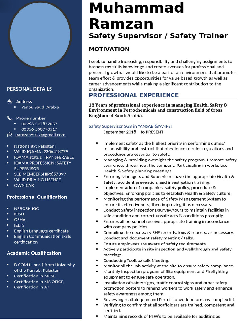 Ramzan CV Updated 12-07-2024 | PDF