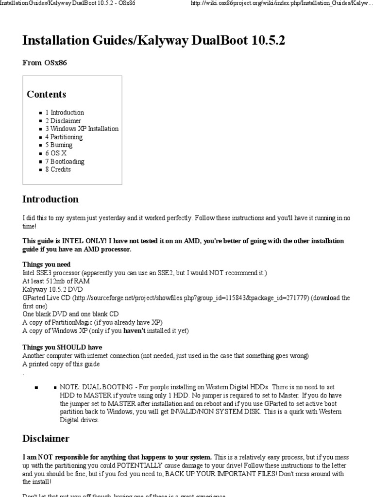 Installation Guides Kalyway... | PDF | Booting | Utility Software