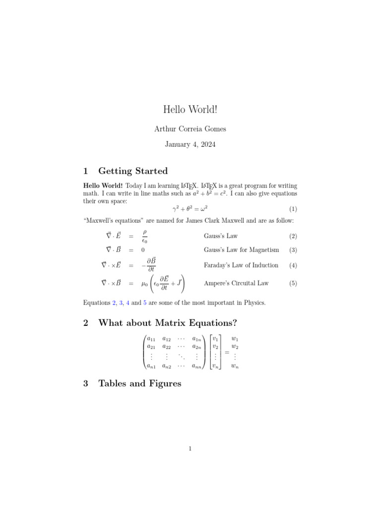 Hello World!: 1 Getting Started | PDF