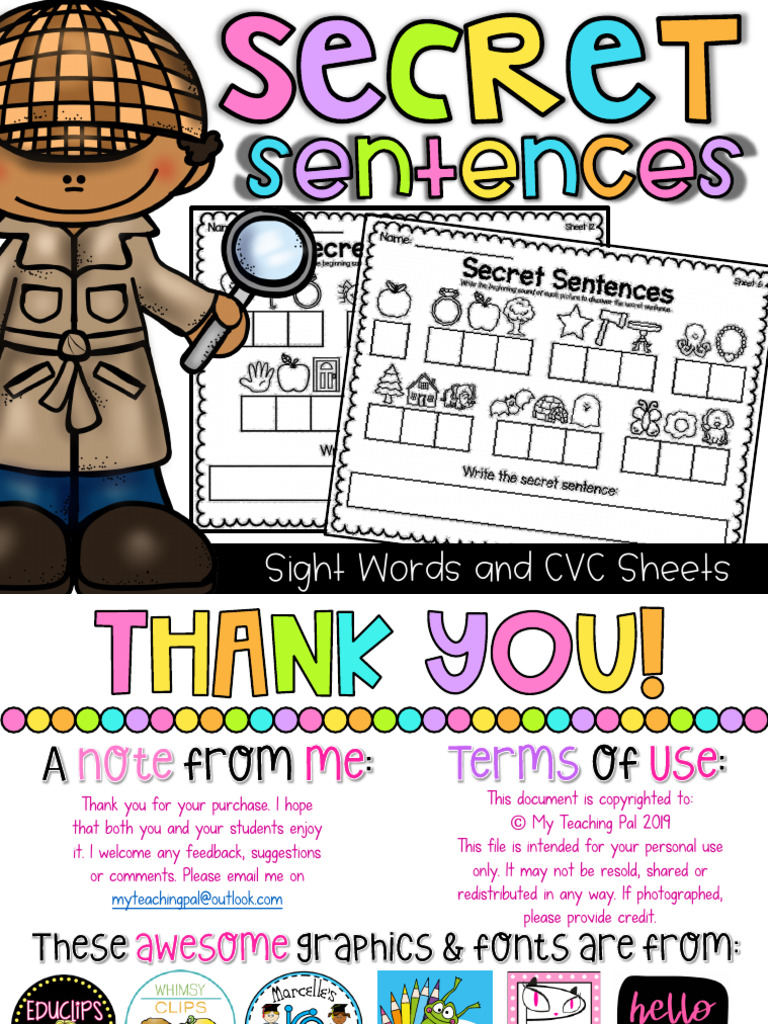 Sight Words and CVC Sheets | PDF