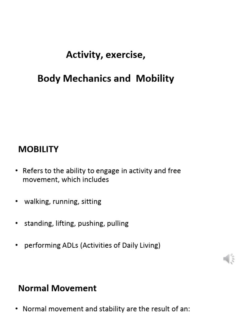 Unit Seven Body Mechanics and Activity 2020-12-15 | PDF | Balance ...