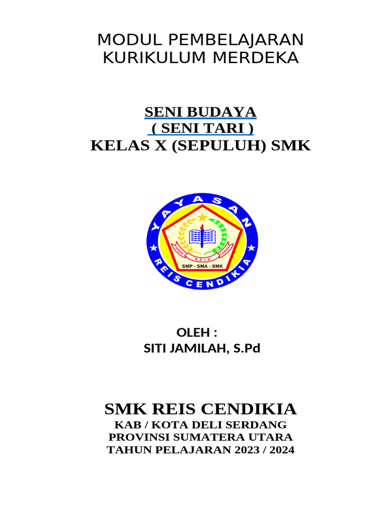 Modul Pembelajaran Kurikulum Merdeka - Seni Budaya Seni Tari | PDF