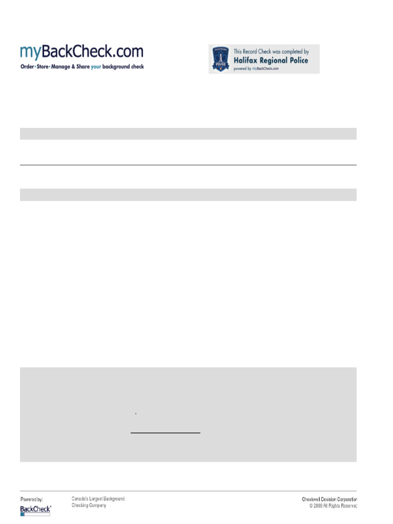 Criminal History Check Results | PDF