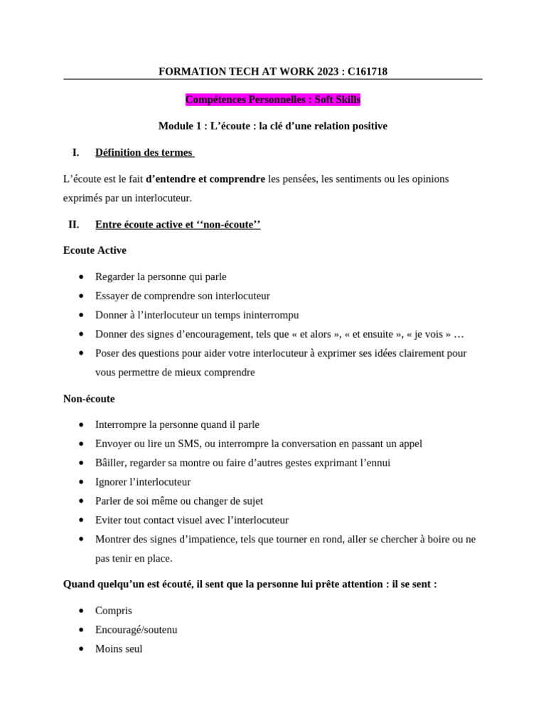 Formation Tech Work | PDF