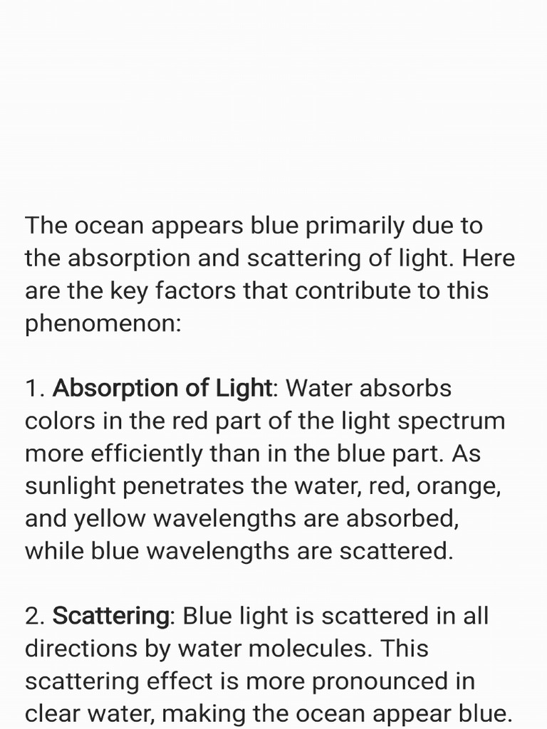Why is the Ocean Blue | PDF