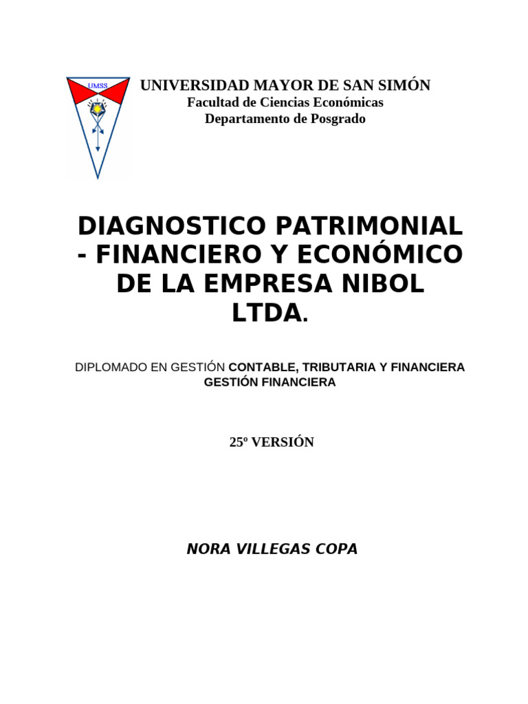 Diagnóstico Financiero de Nibol Ltda. | PDF