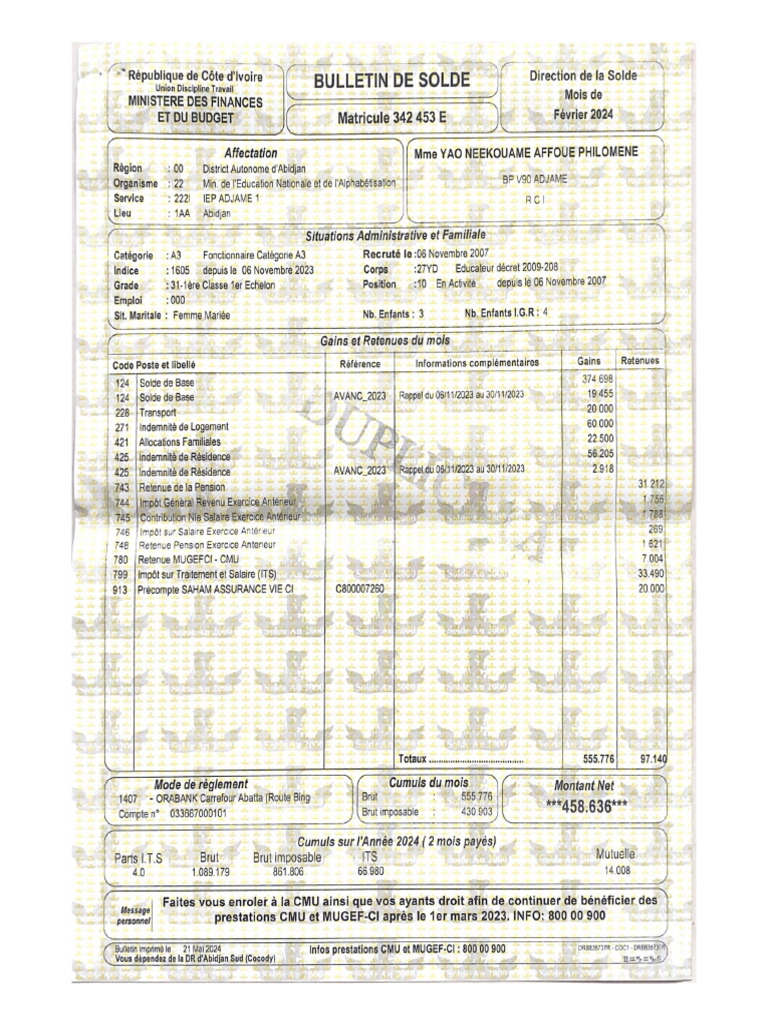 Bulletin de Solde | PDF