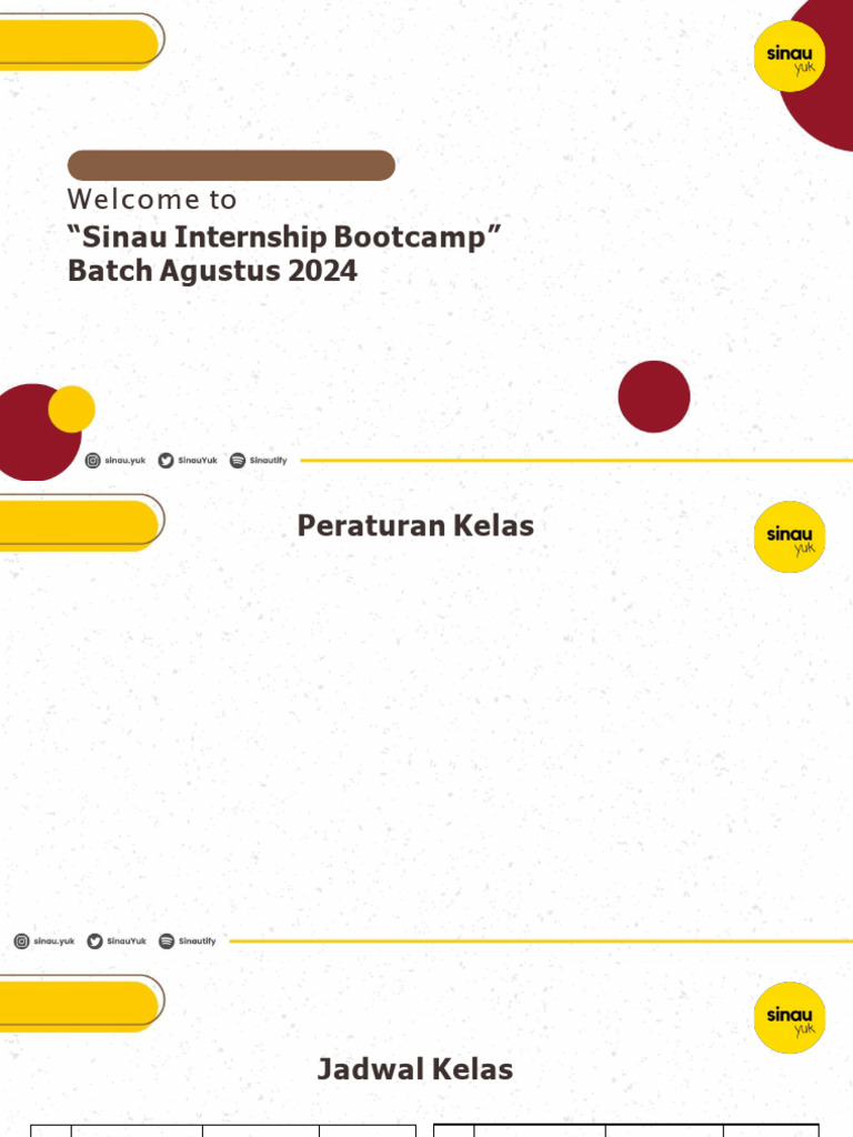 Peraturan Kelas Sinau Bootcamp Internsip | PDF