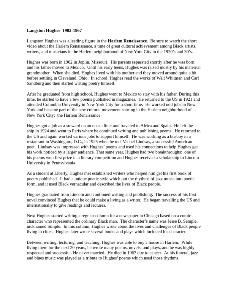 Langston Hughes | PDF