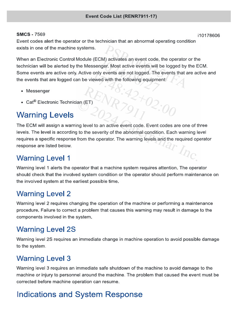 320L Event code list | PDF